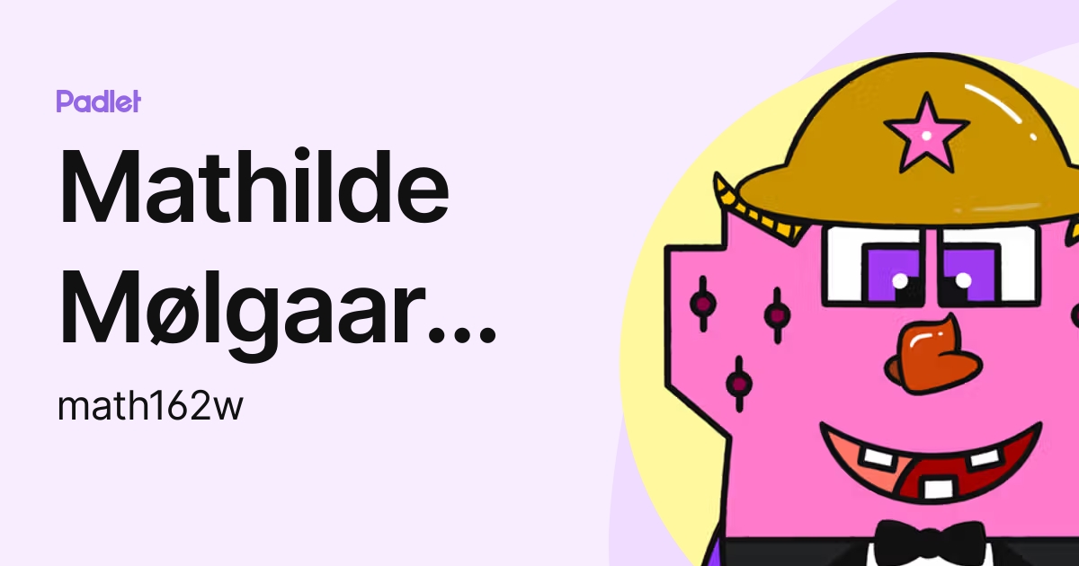 Mathilde Mølgaard Grønholdt Olsen (math162w) profile | Padlet