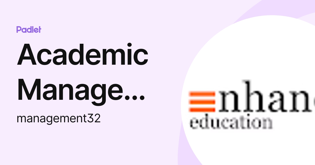 Academic Management (management32) profile | Padlet
