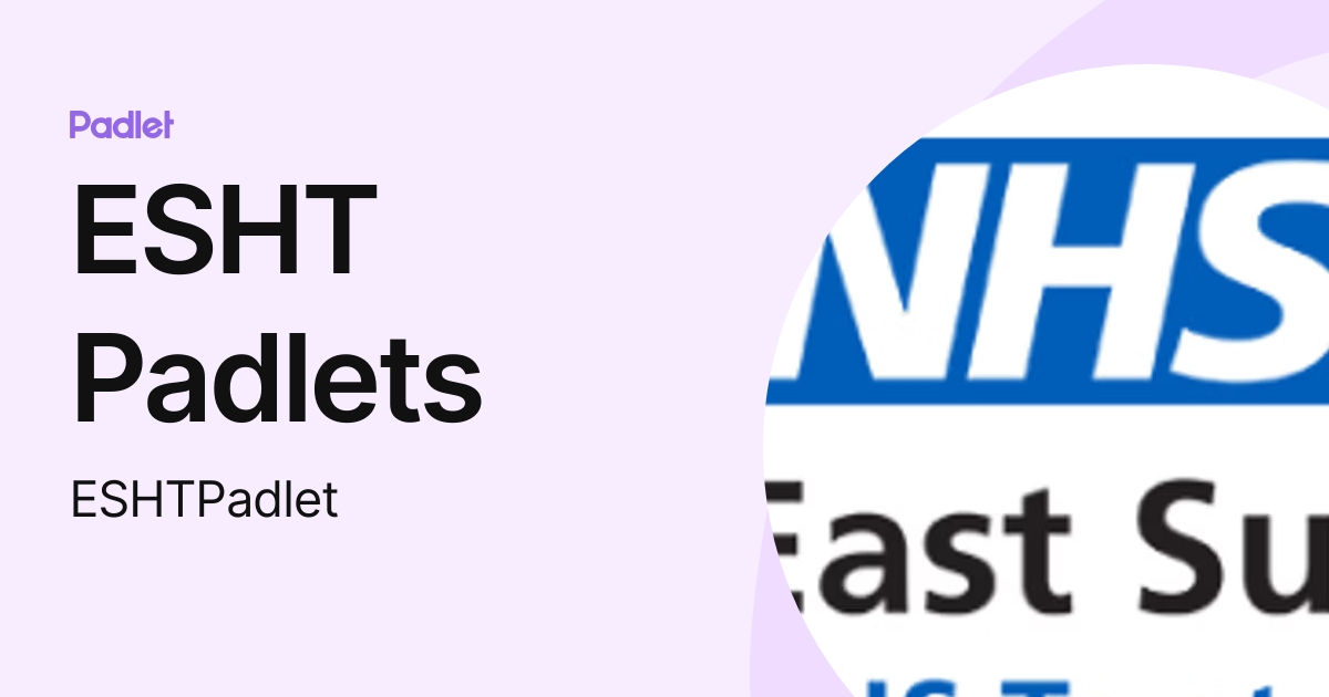 ESHT Padlets (ESHTPadlet) profile | Padlet