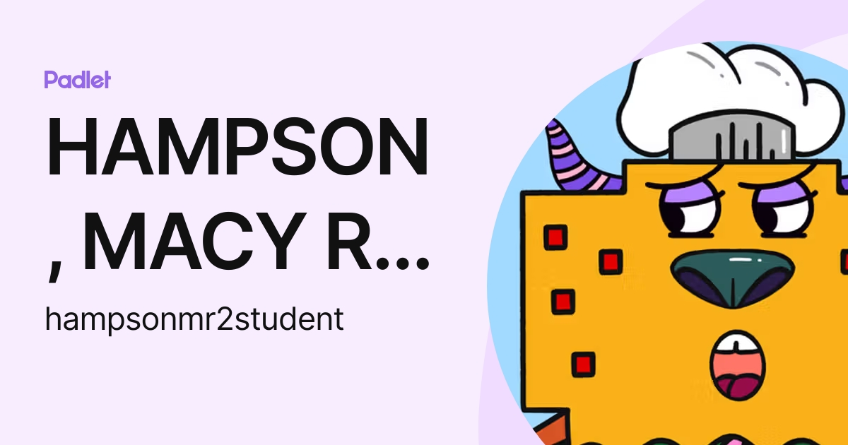 HAMPSON, MACY R (STUDENT) (hampsonmr2student) profile | Padlet
