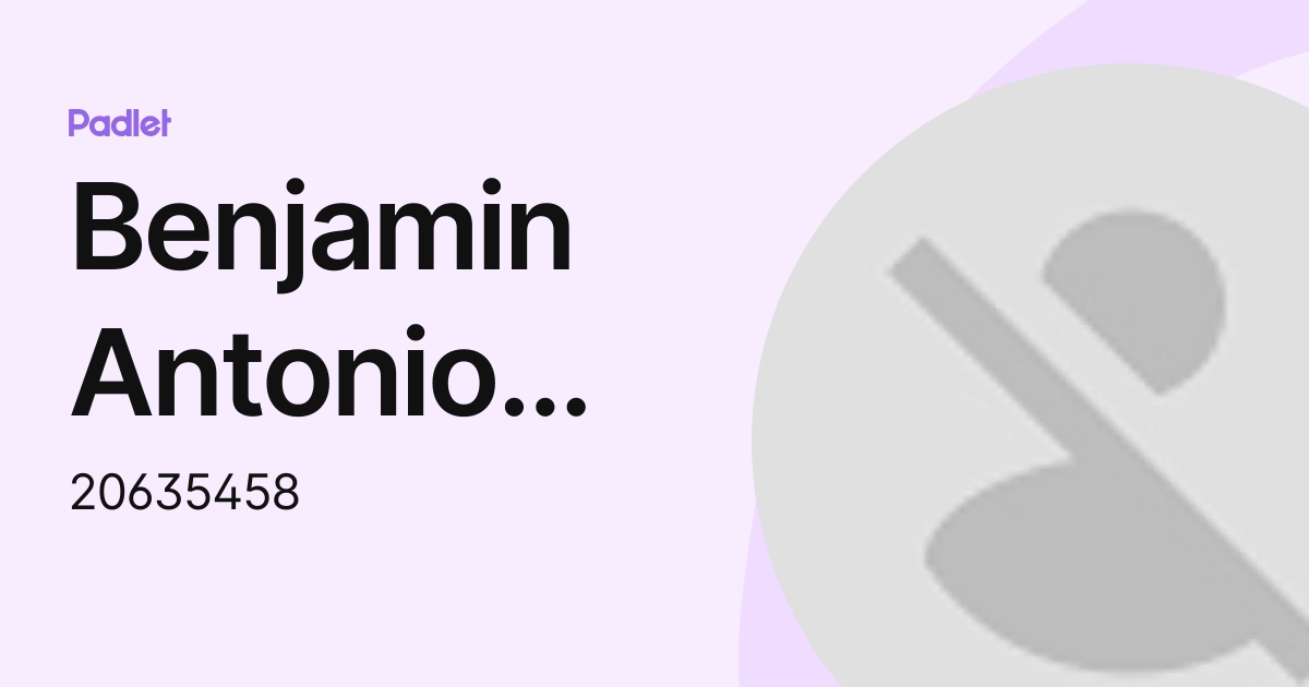 Benjamin Antonio Avalos Lopez (20635458) profile | Padlet