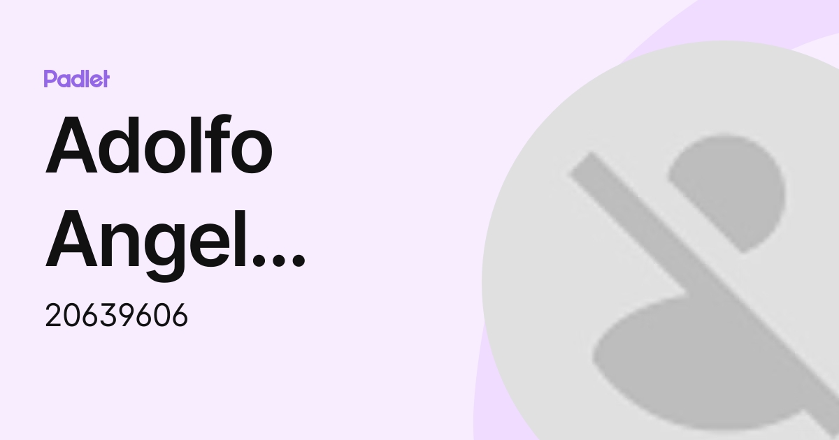 Adolfo Angel Miron Arenas (20639606) profile | Padlet