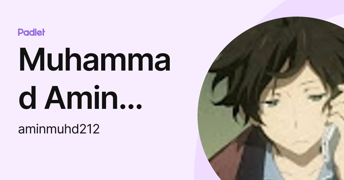Muhammad Amin Mahmod (aminmuhd212) profile | Padlet