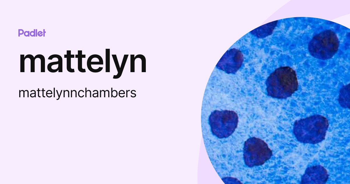 mattelyn (mattelynnchambers) profile | Padlet