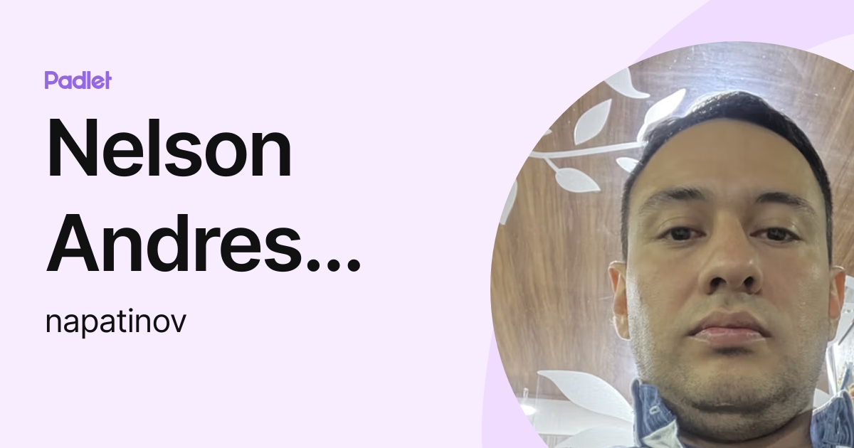 Nelson Andres Patiño Villamizar (napatinov) profile | Padlet