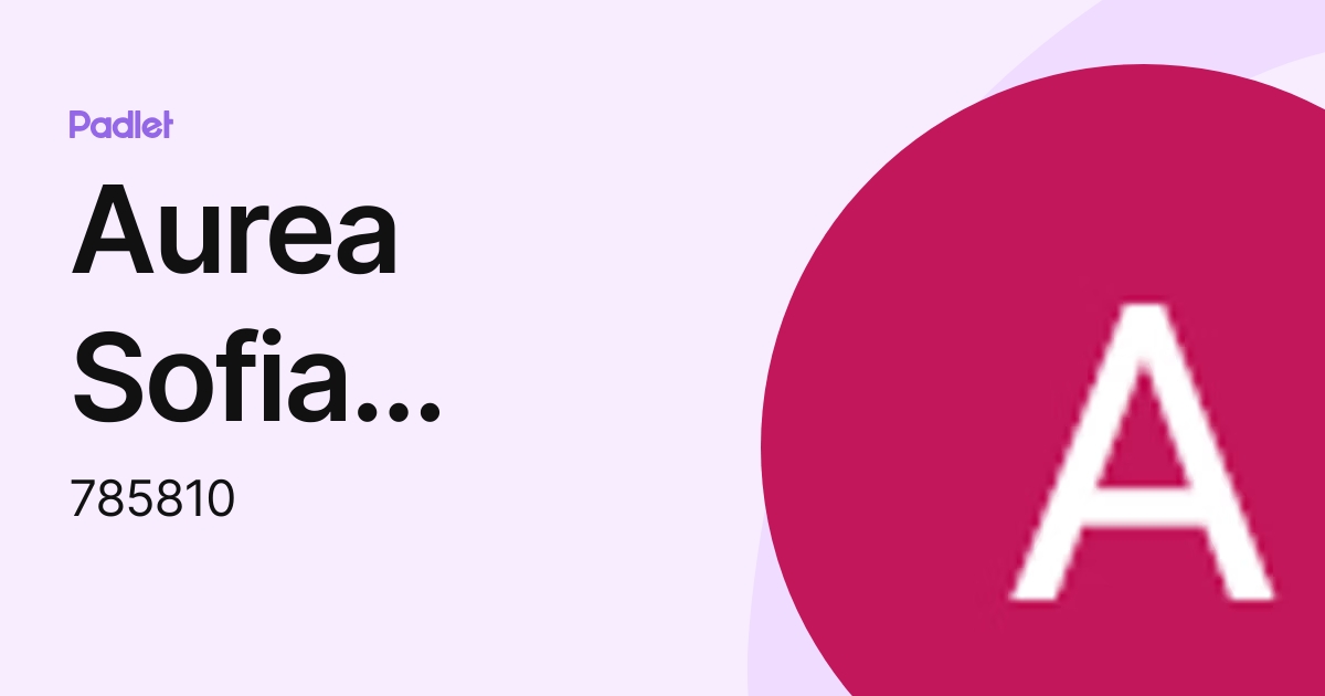 Aurea Sofia Araujo Ribeiro (785810) profile | Padlet