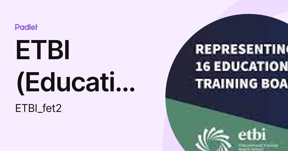 ETBI (Education Training Boards Ireland) (ETBI_fet2) profile | Padlet