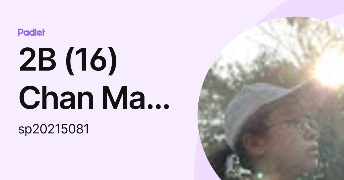 2B (16) Chan Man Hei (sp20215081) profile | Padlet