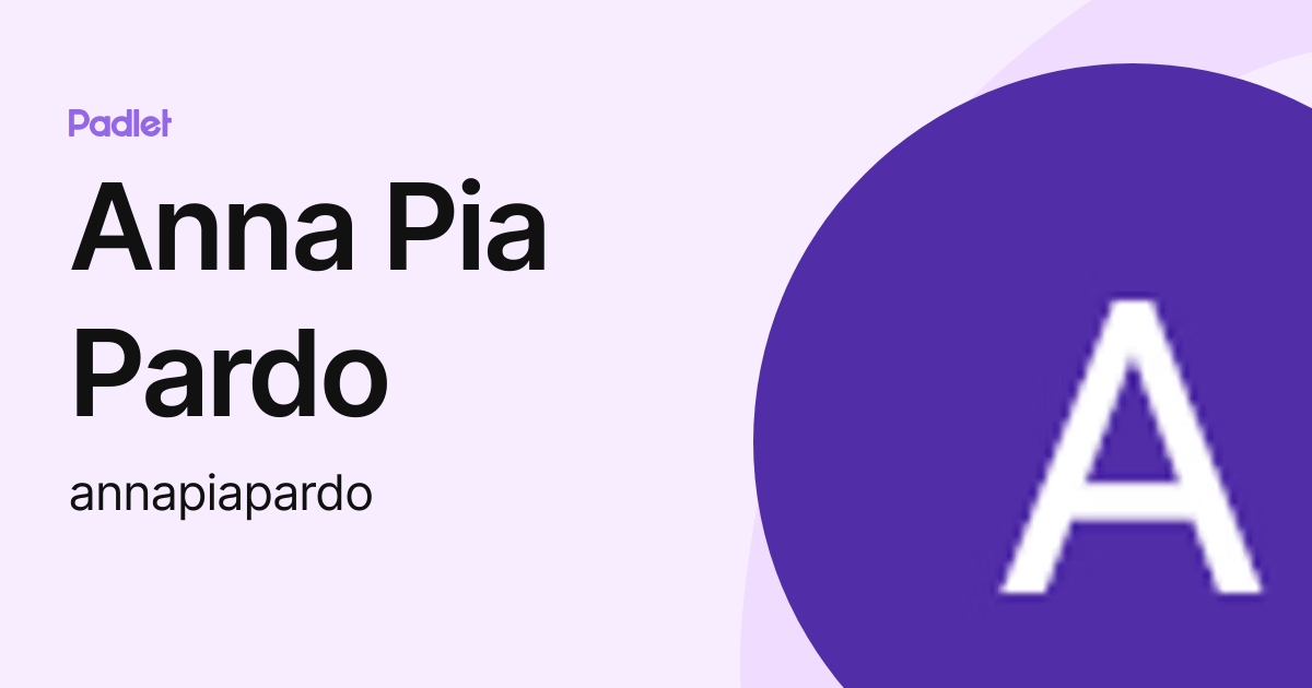 Anna Pia Pardo (annapiapardo) profile | Padlet