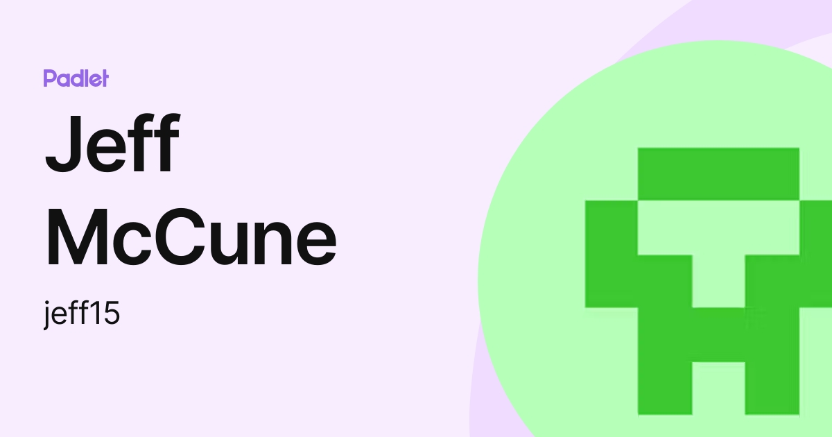 Jeff McCune (jeff15) profile | Padlet