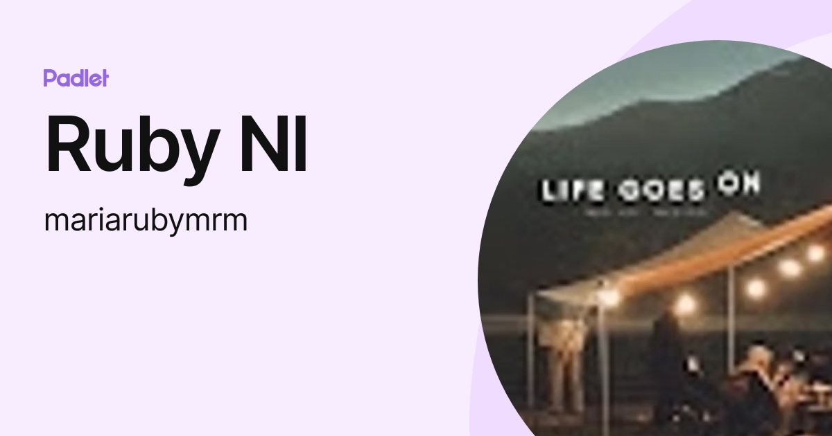 Ruby Nl (mariarubymrm) profile | Padlet