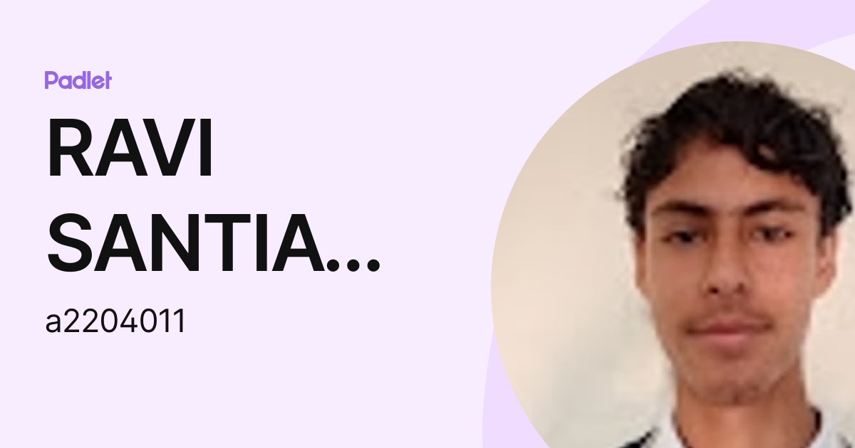 RAVI SANTIAGO FEDERICI HIGUERA (a2204011) profile | Padlet