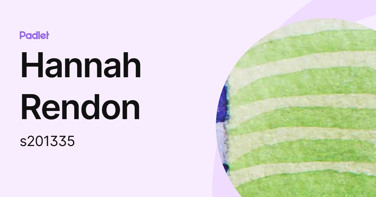 Hannah Rendon (s201335) profile | Padlet