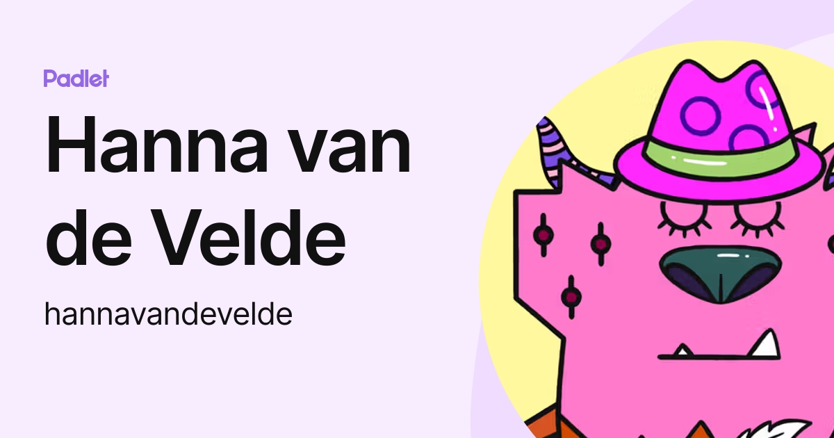 Hanna van de Velde (hannavandevelde) profile | Padlet