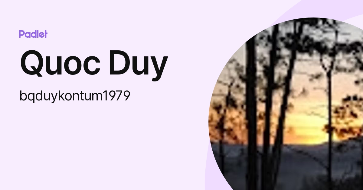 Quoc Duy (bqduykontum1979) profile | Padlet