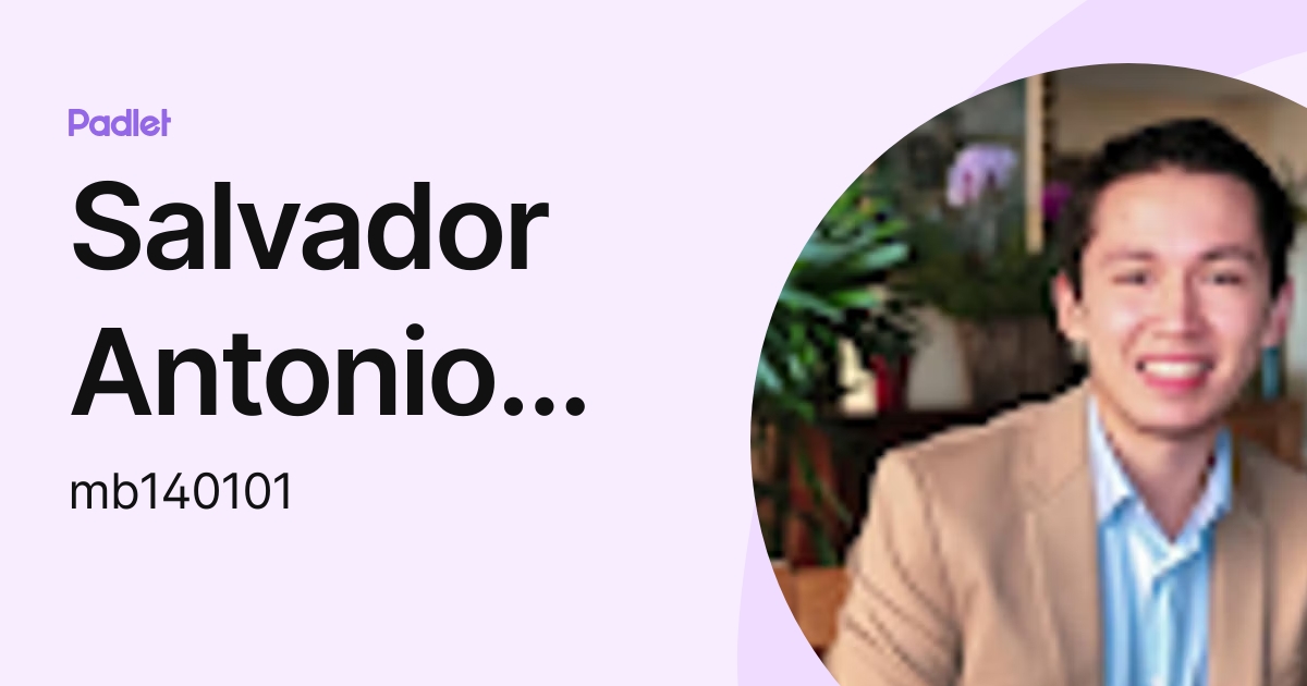 Salvador Antonio Miranda Búcaro (mb140101) profile | Padlet