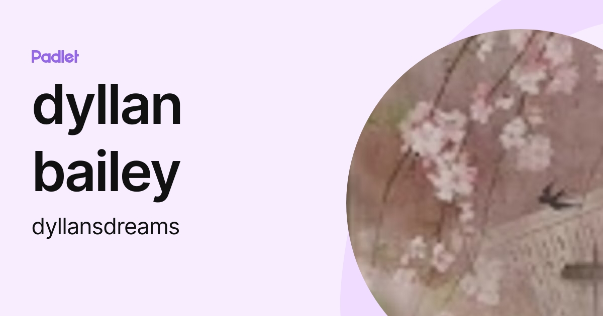 dyllan bailey (dyllansdreams) profile | Padlet