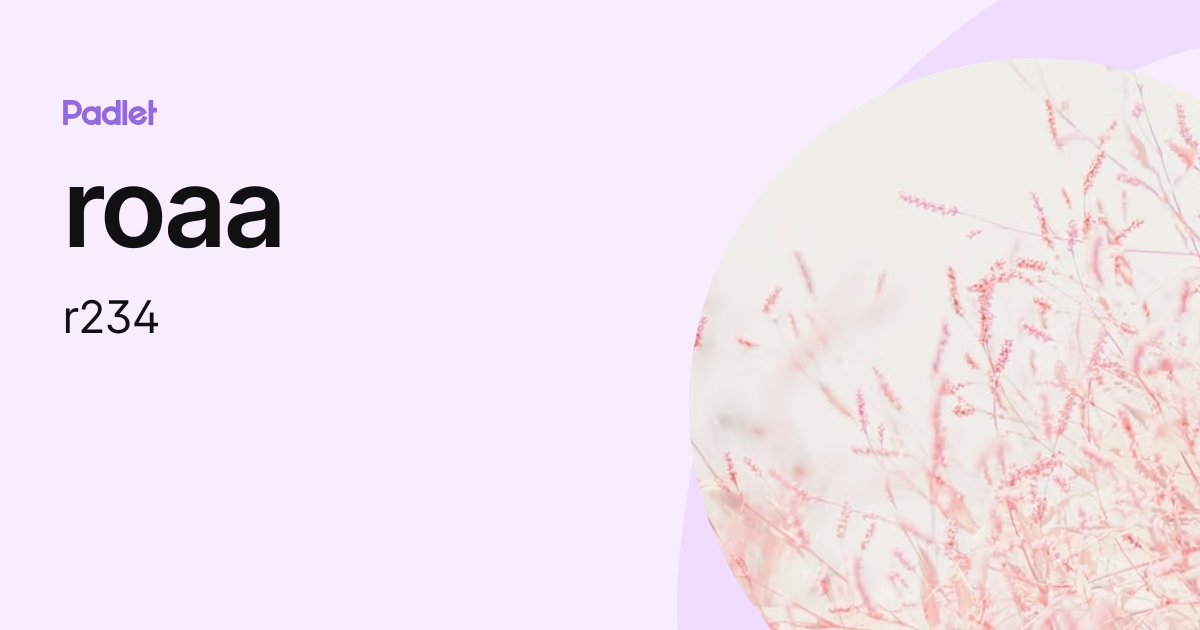 roaa (r234) profile | Padlet
