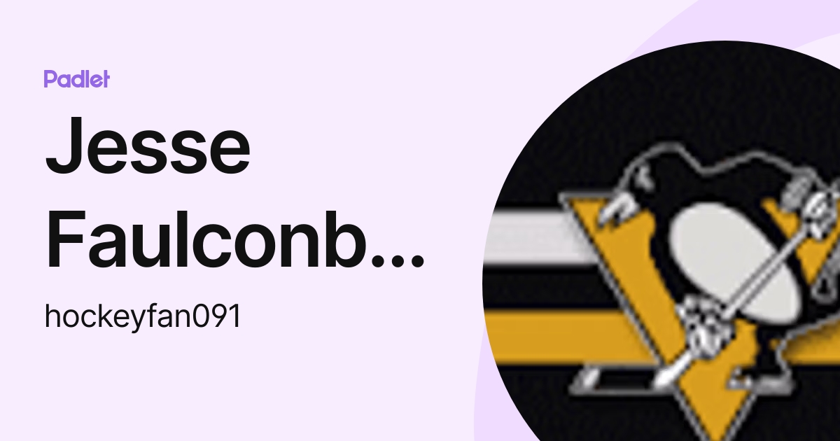 Jesse Faulconbridge (hockeyfan091) profile | Padlet