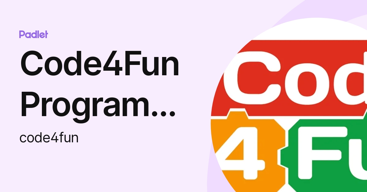 Code4Fun Programowanie przez Zabawę (code4fun) profile | Padlet