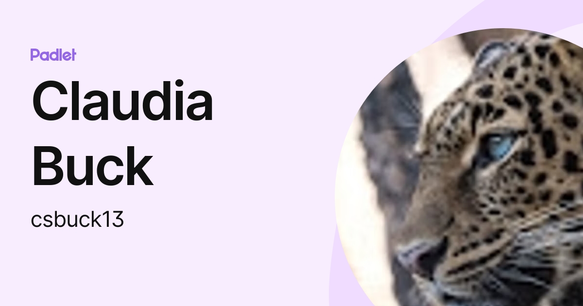 Claudia Buck (csbuck13) profile | Padlet