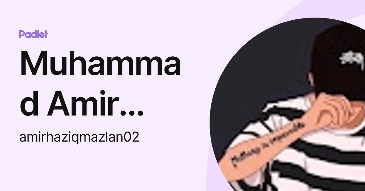 Muhammad Amir Haziq Mazlan (amirhaziqmazlan02) profile | Padlet