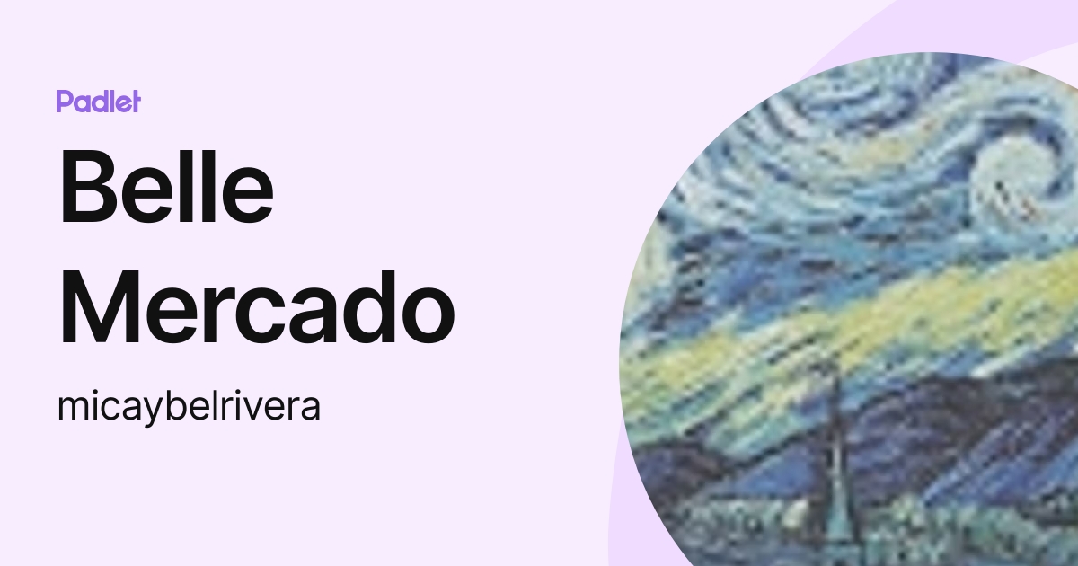 Belle Mercado (micaybelrivera) profile | Padlet