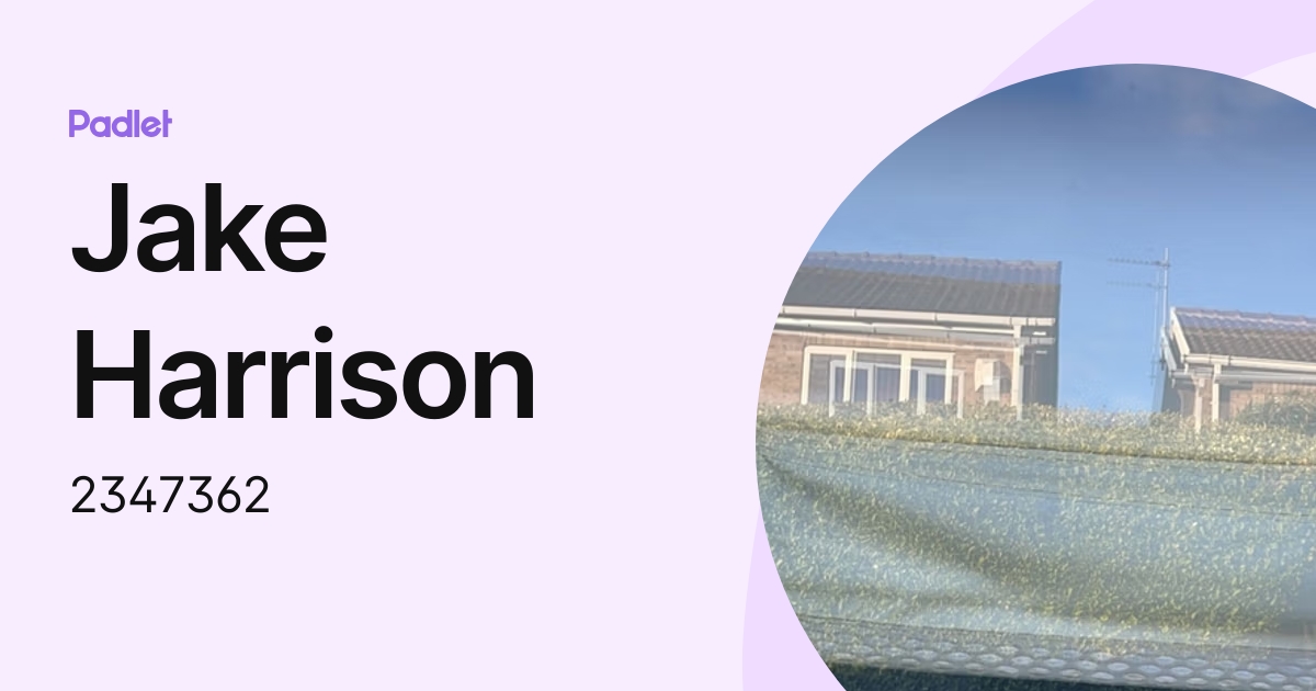Jake Harrison (2347362) profile | Padlet