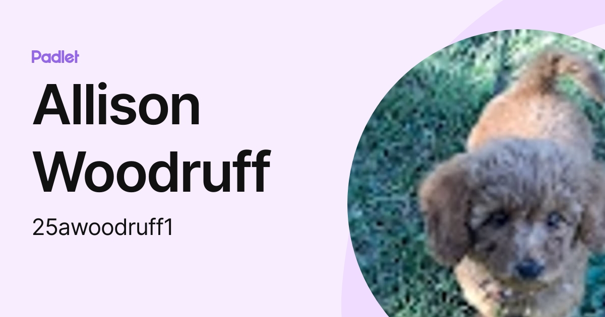 Allison Woodruff (25awoodruff1) profile | Padlet