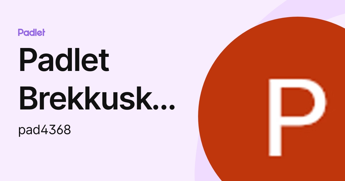 Padlet Brekkuskóli (pad4368) profile | Padlet