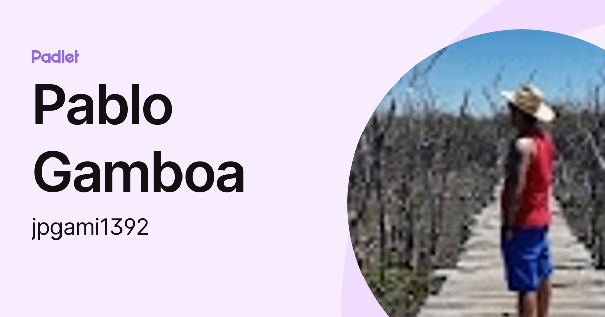 Pablo Gamboa (jpgami1392) profile | Padlet
