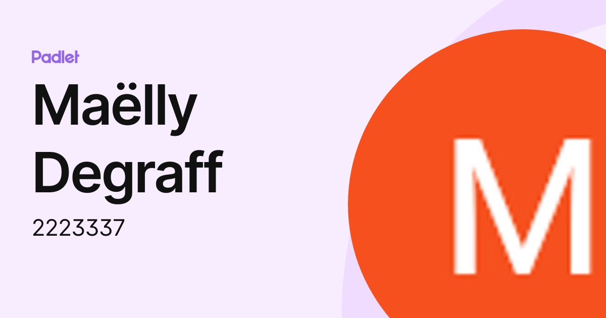 Maëlly Degraff (2223337) profile | Padlet