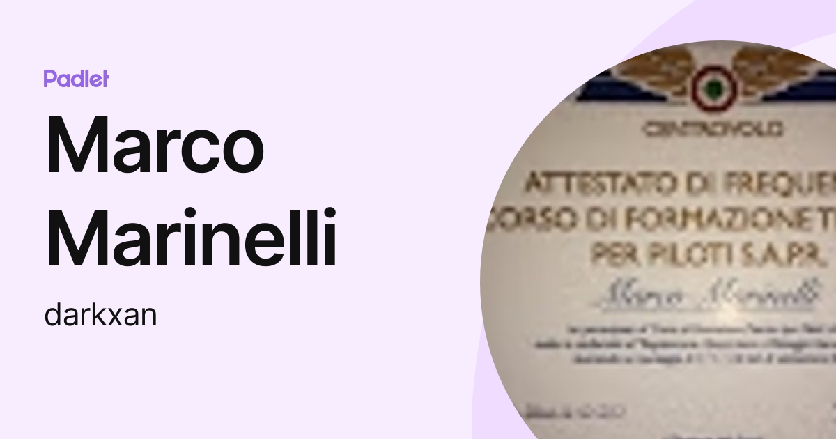 Marco Marinelli (darkxan) profile | Padlet