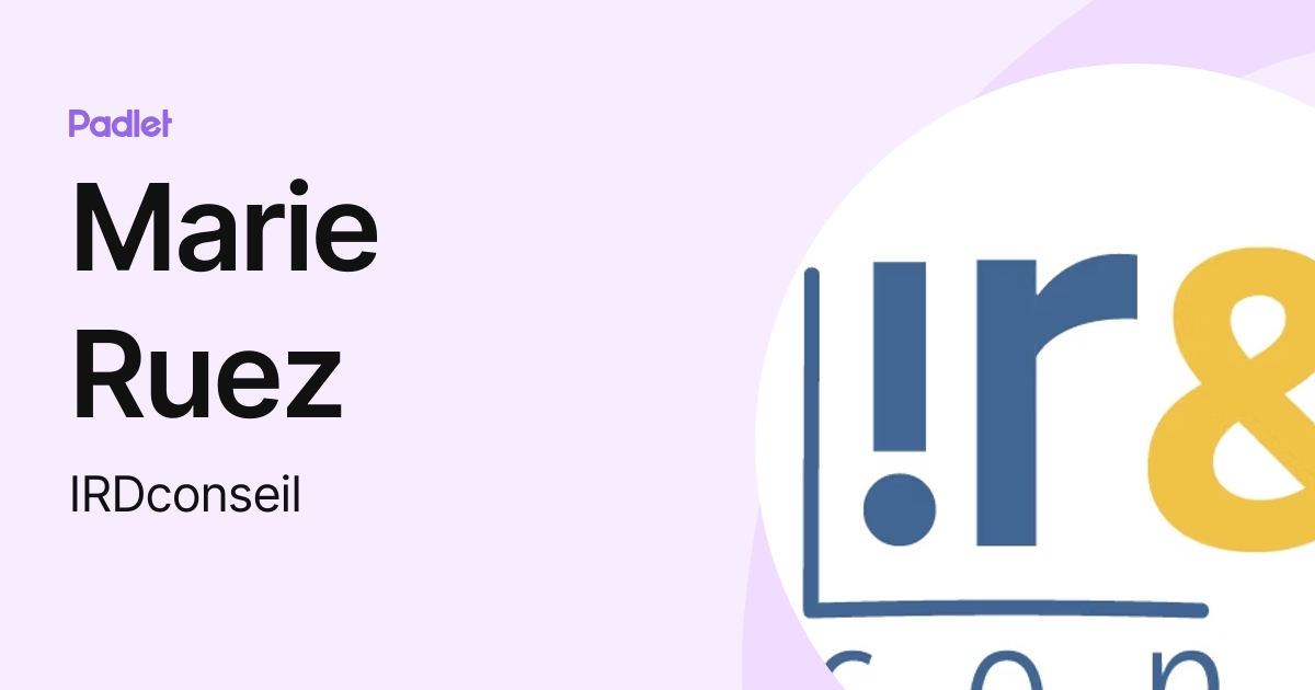 Marie Ruez (IRDconseil) profile | Padlet