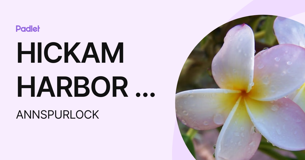 HICKAM HARBOR & PIER SIDE CDC (ANNSPURLOCK) profile | Padlet