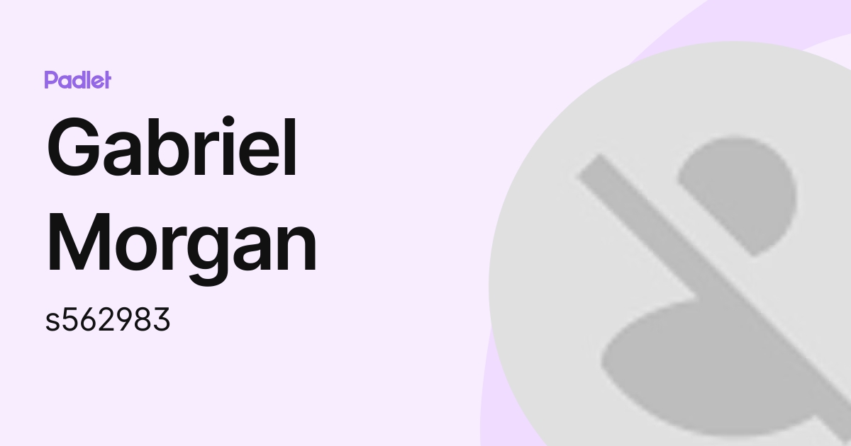 Gabriel Morgan (s562983) profile | Padlet