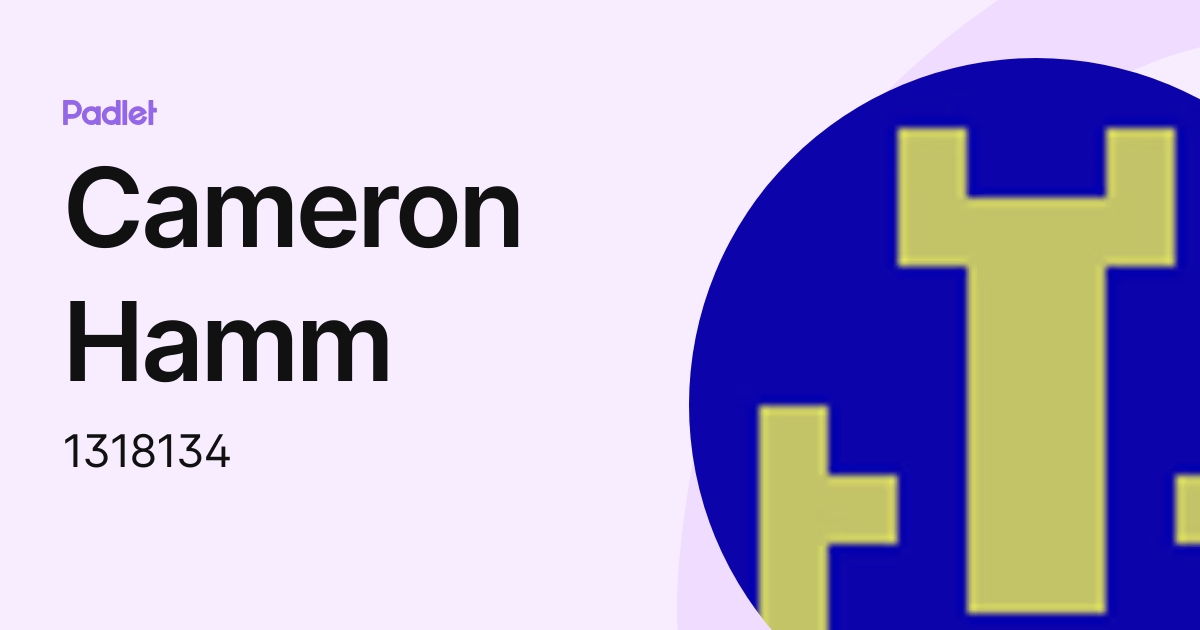 Cameron Hamm (1318134) profile | Padlet