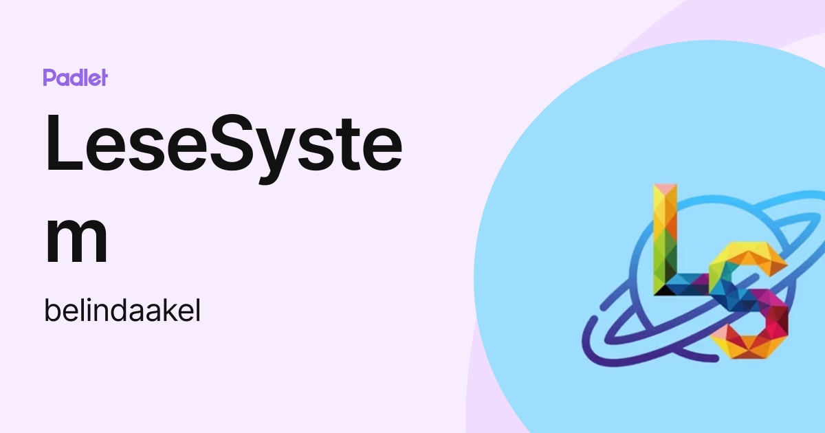 LeseSystem (belindaakel) profile | Padlet