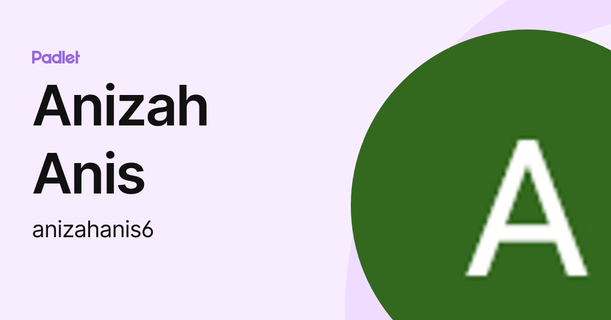 Anizah Anis (anizahanis6) profile | Padlet