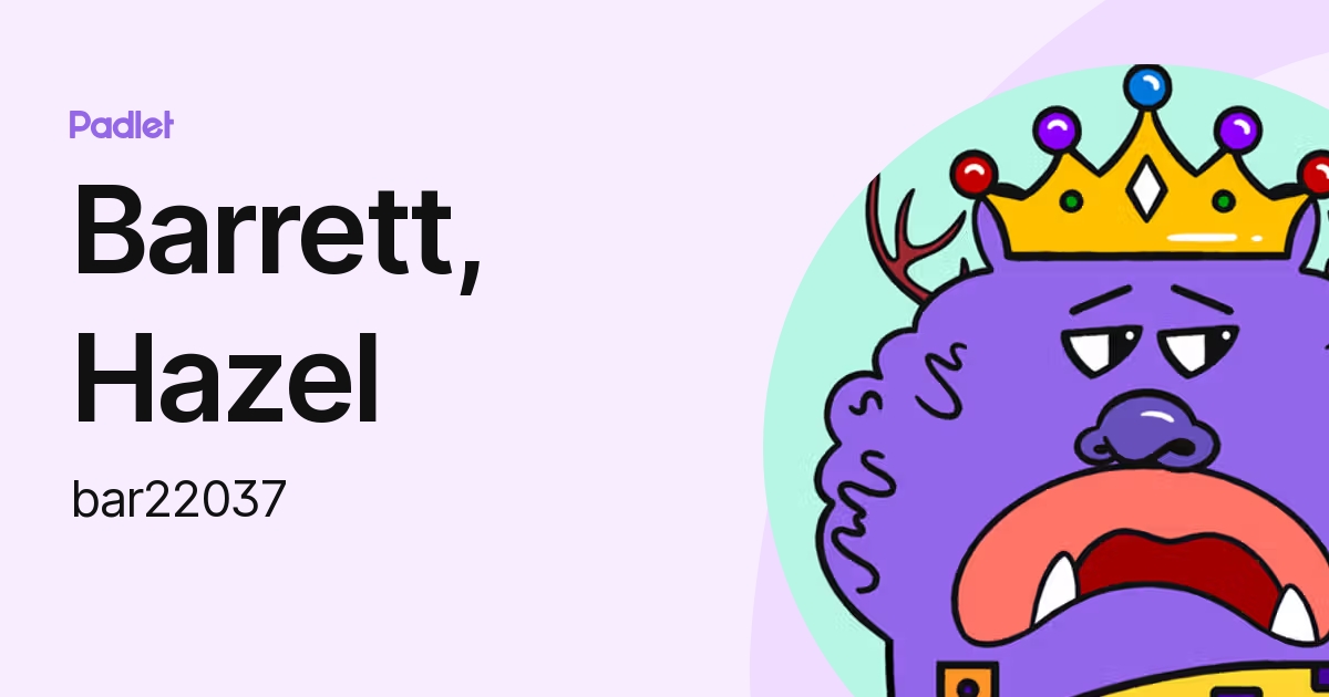 Barrett, Hazel (bar22037) profile | Padlet