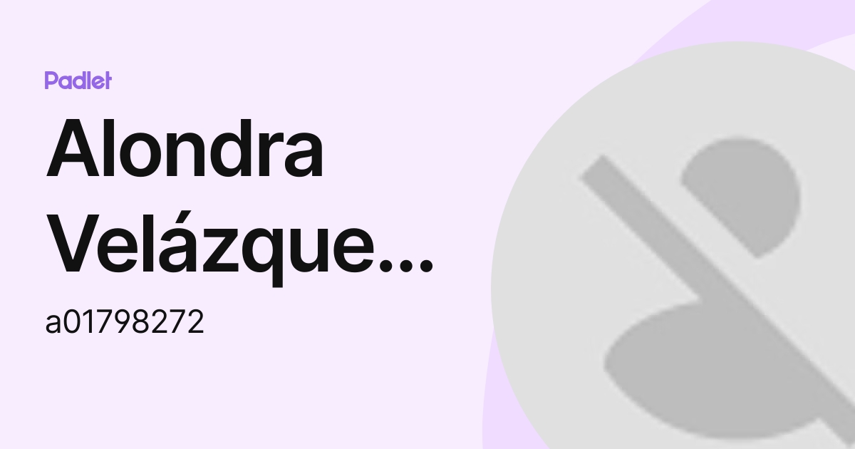 Alondra Velázquez Flores (a01798272) profile | Padlet