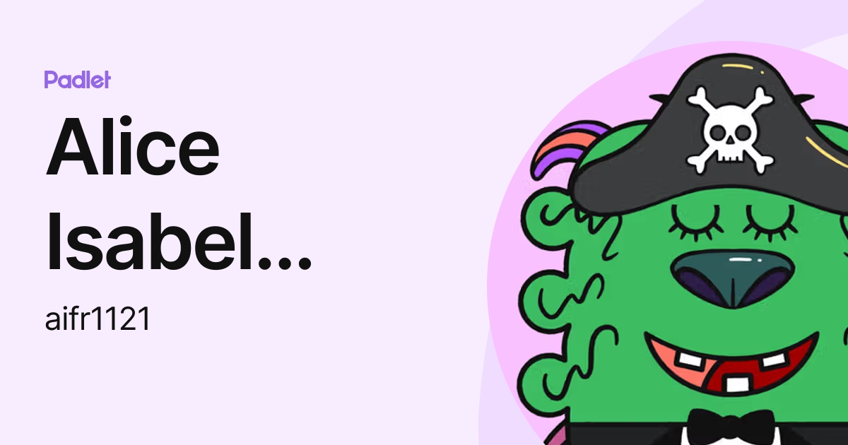 Alice Isabel Ferreira Rodrigues (aifr1121) profile | Padlet