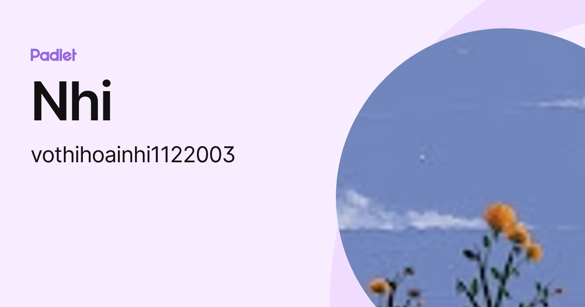 Nhi (vothihoainhi1122003) profile | Padlet