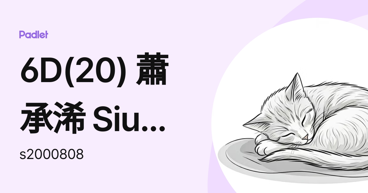 4B(22) 蕭承浠 Siu Shing Hei (s2000808) profile | Padlet