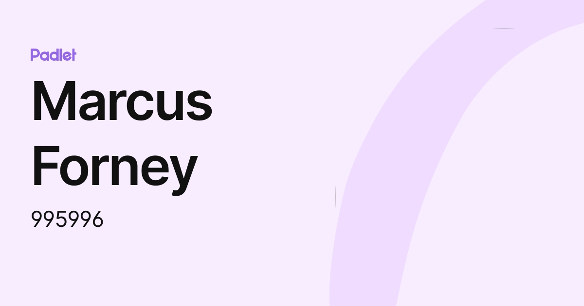 Marcus Forney (995996) perfil | Padlet