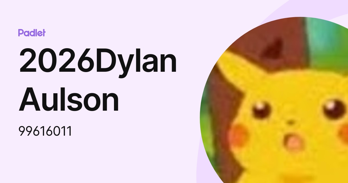 2026Dylan Aulson (99616011) profile | Padlet