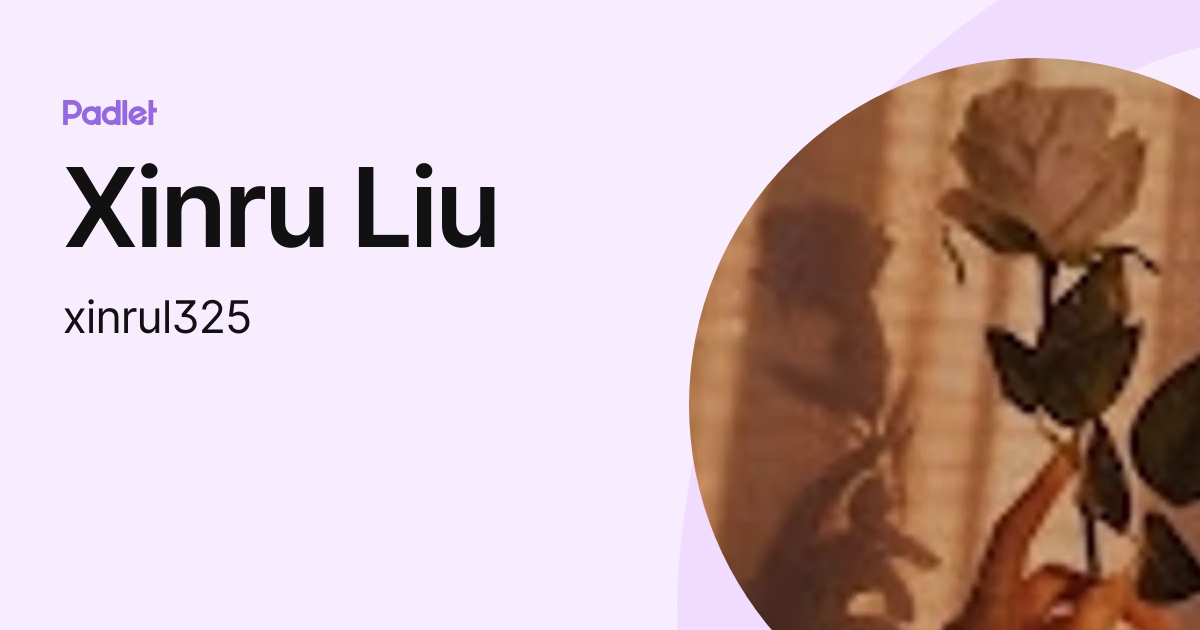 Xinru Liu (xinrul325) profile | Padlet