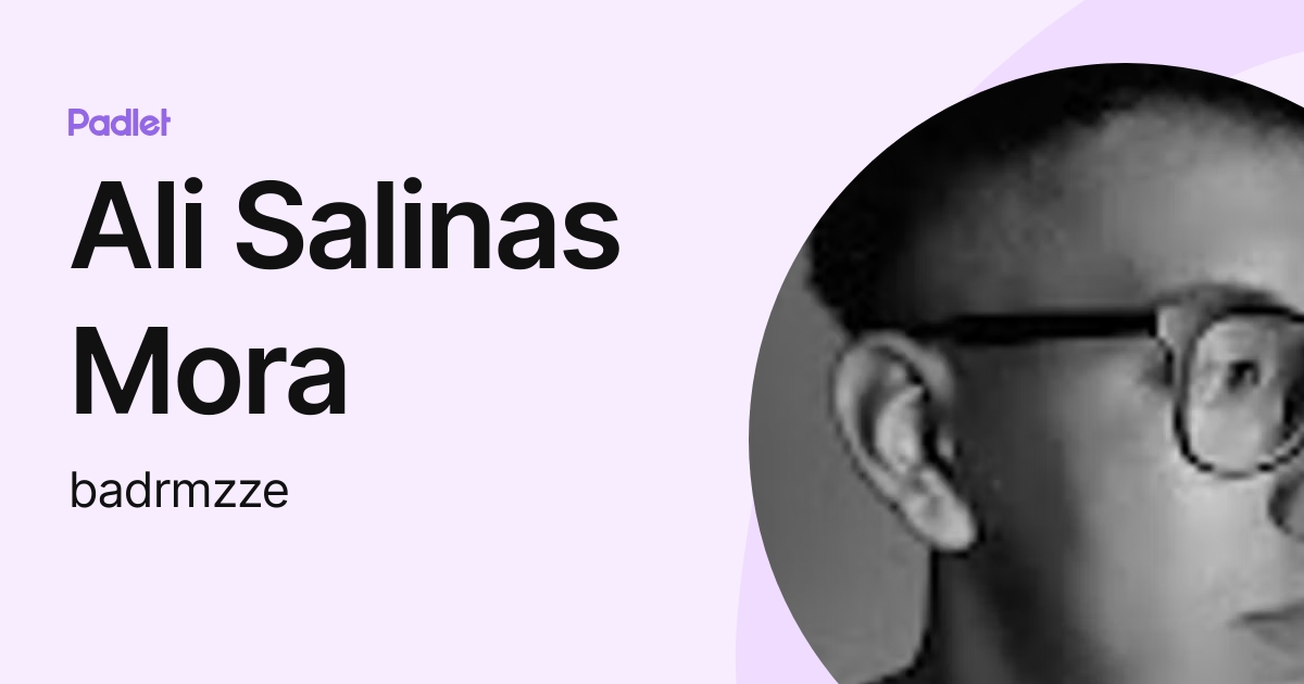 Ali Salinas Mora (badrmzze) profile | Padlet