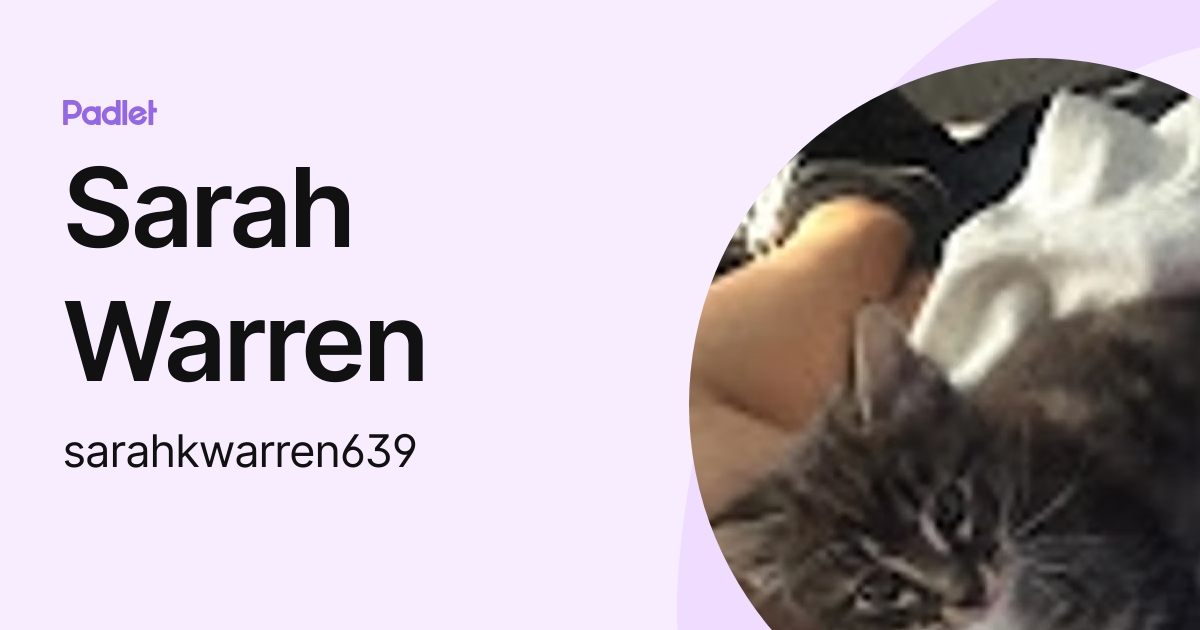 Sarah Warren (sarahkwarren639) profile | Padlet