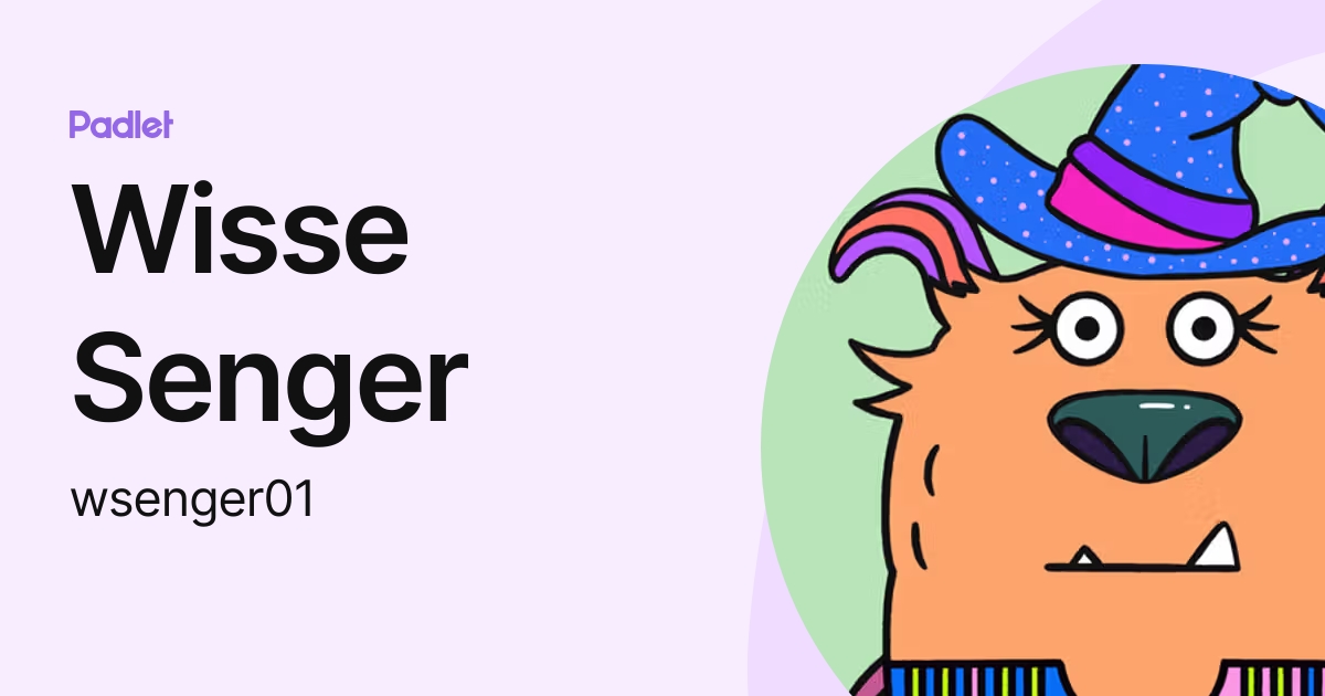 Wisse Senger (wsenger01) profile | Padlet